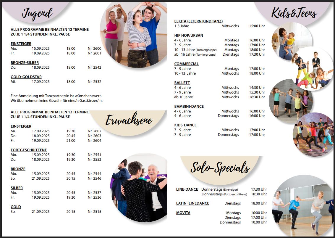 Unser neues Kursprogramm ab September - Emis Dance Academy