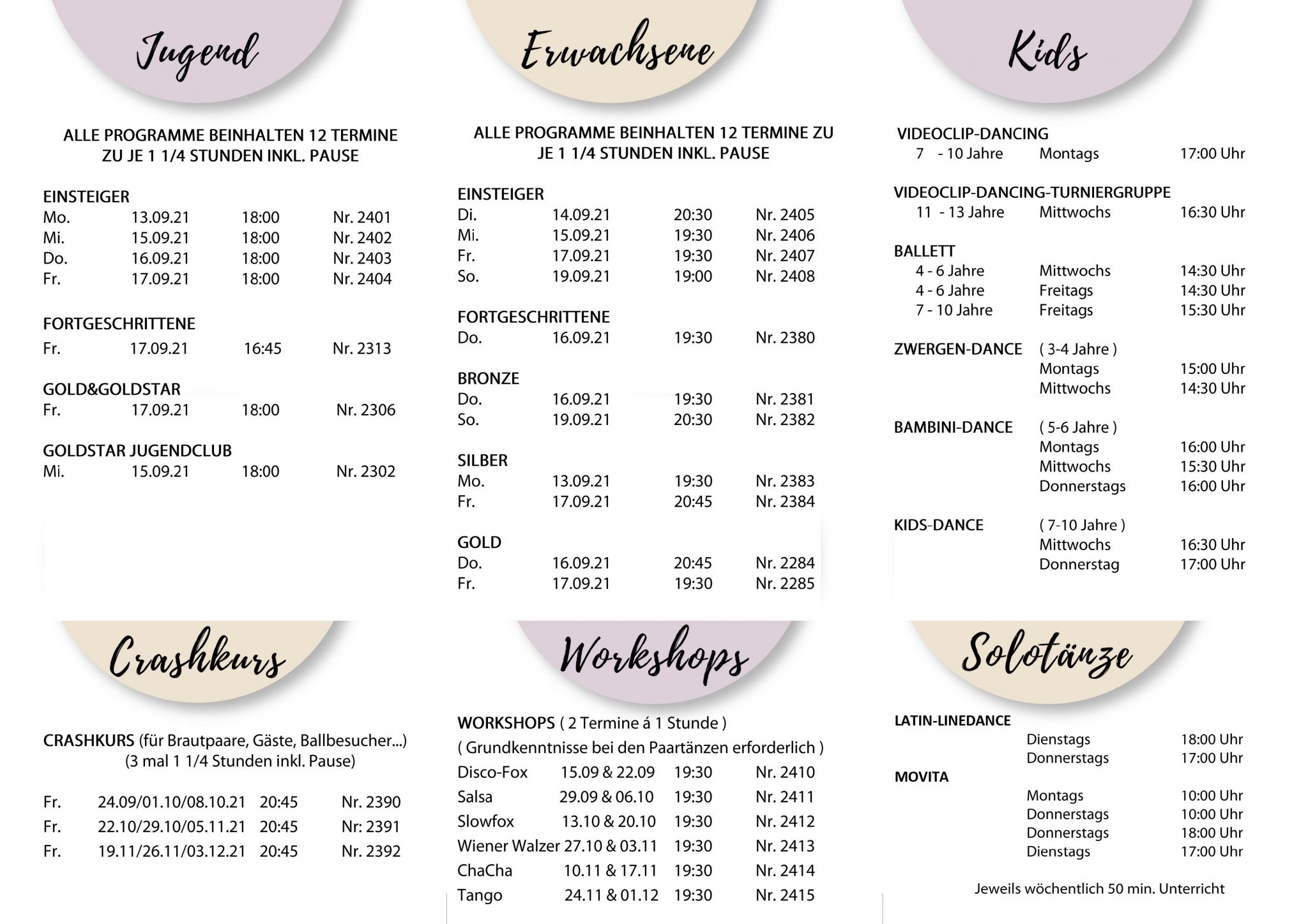 Unser neues Kursprogramm ist da! - Emis Dance Academy